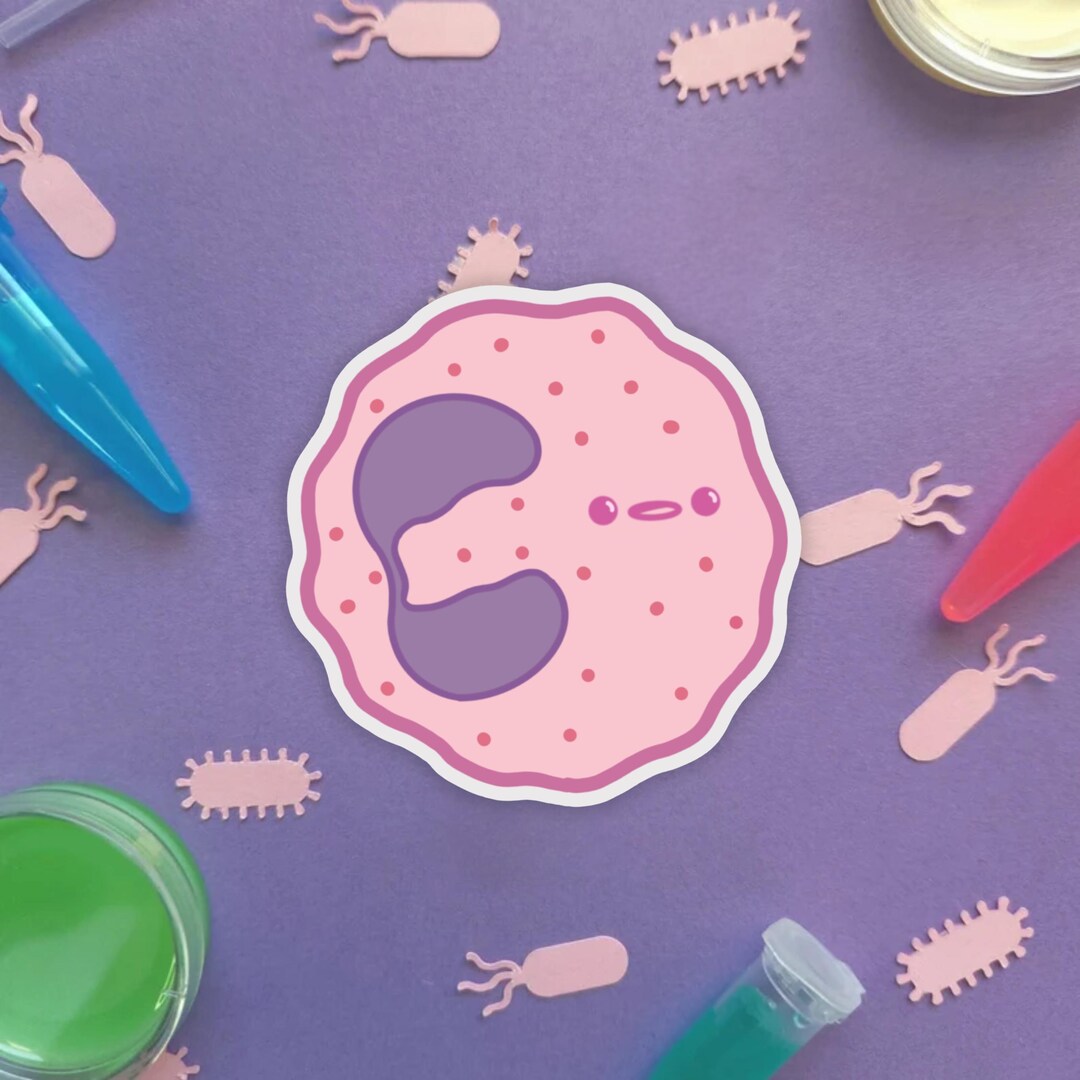 Kawaii Eosinophil Sticker: Handmade Hematology Lab Decor - Etsy