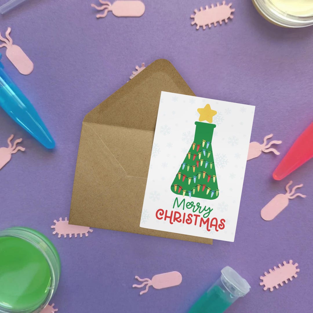 Beaker-chemistry Christmas Greeting Card: Laboratory Holiday Card - Etsy