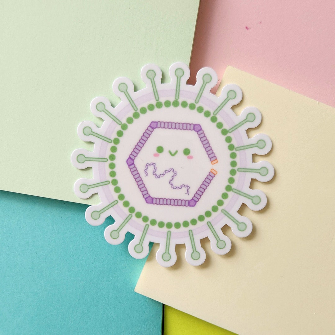 Epstein-barr Virus Kawaii Sticker|microbiology Sticker|lab Tech Sticker ...