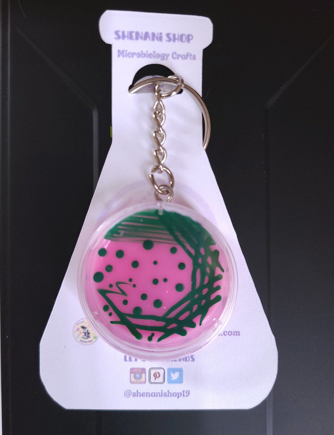 Pseudomonas Macconkey Agar Petri Dish Keychain: Handmade Microbiology ...