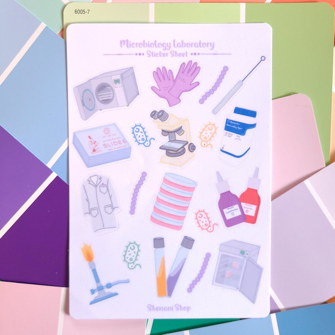 Microbiology Lab Sticker Sheet: Medical Science Stickers - Etsy