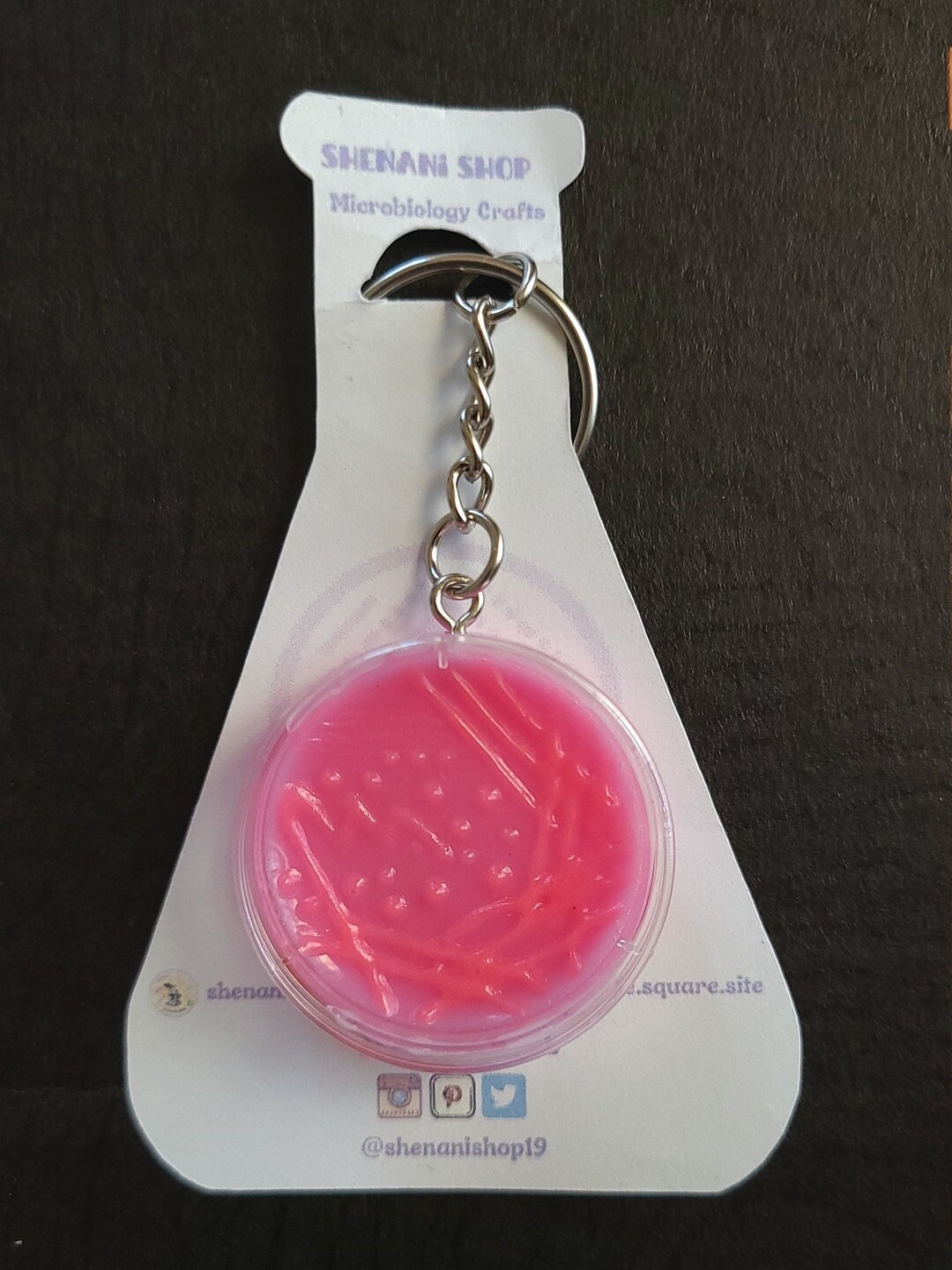 Handmade E.coli Macconkey Agar Petri Dish Keychain - Glow in the Dark ...