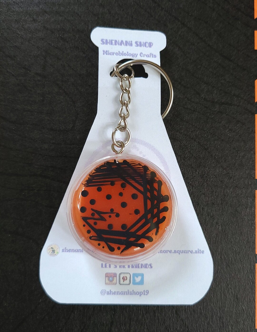 Salmonella XLD Agar Petri Dish Keychain/badge Reel|mlt,mls,lab Tech ...