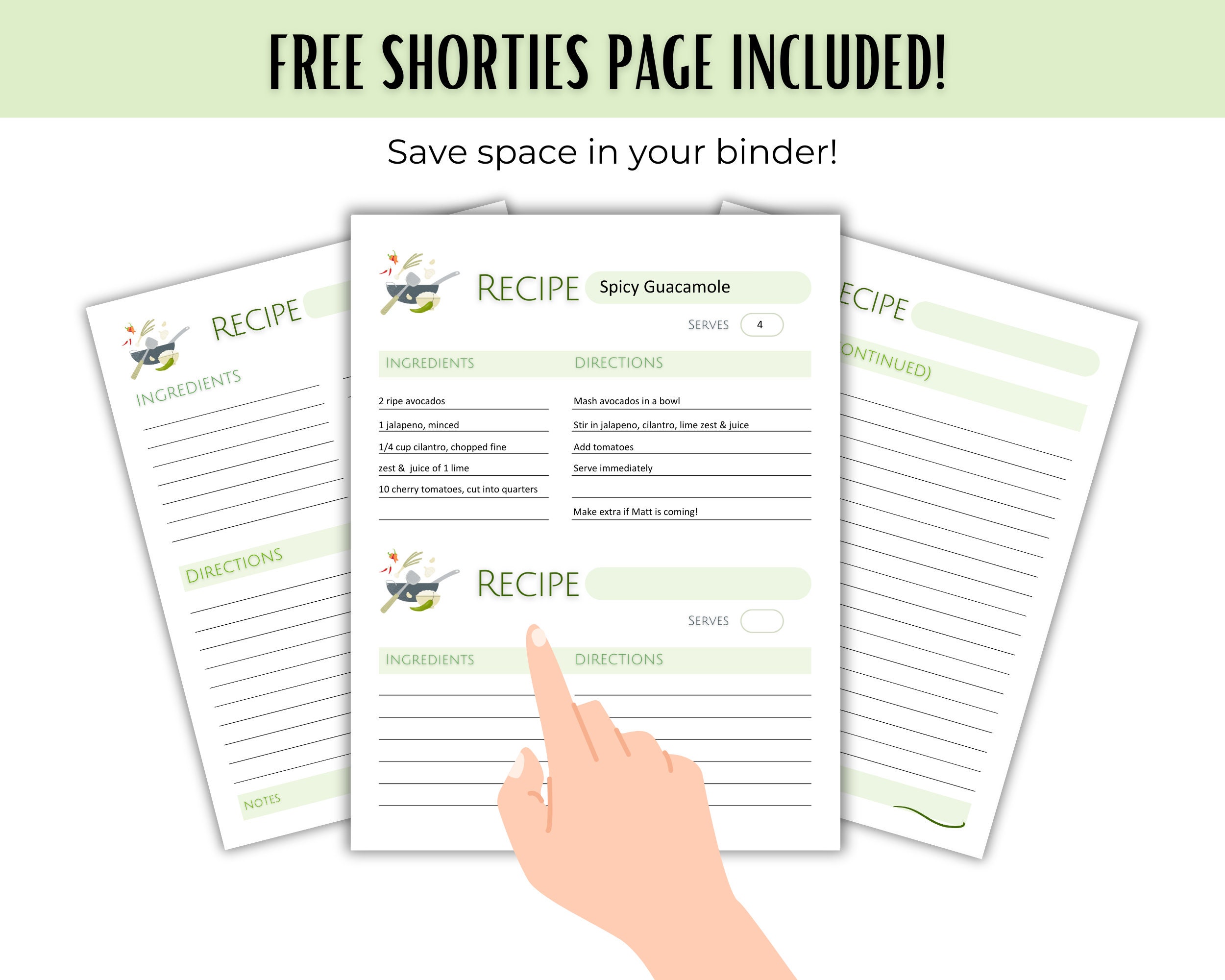 Fillable Recipe Pages PDF: Type in Your Recipe or Print & Handwrite - Etsy