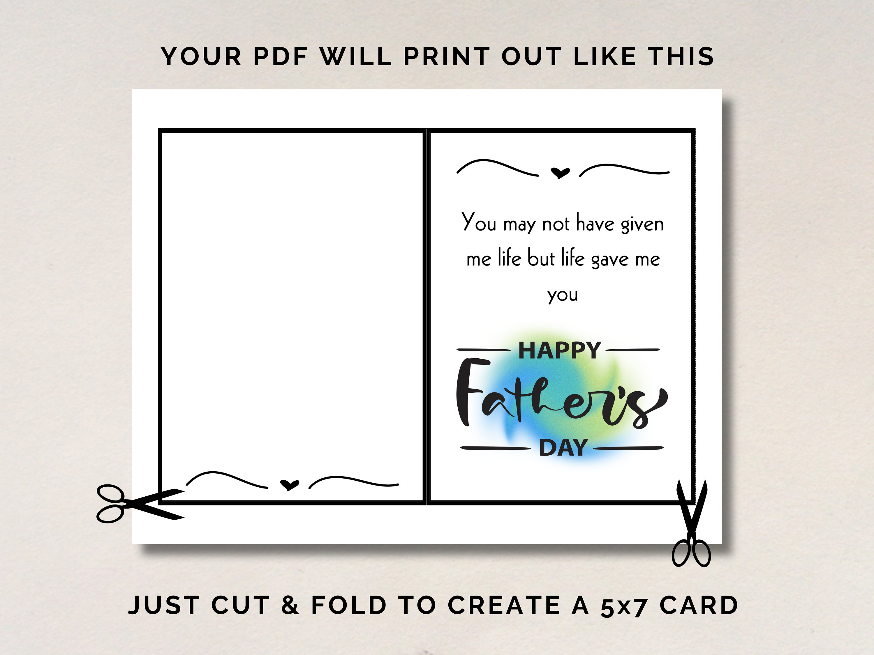 Printable Stepdad Father's Day Card Printable Father's Day Card for ...