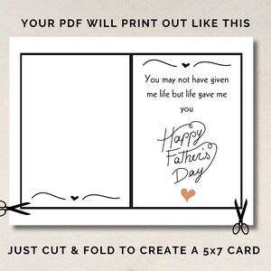 Printable Stepdad Father's Day Card; Printable Father's Day Card for ...