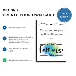 Printable Stepdad Father's Day Card Printable Father's Day Card for ...