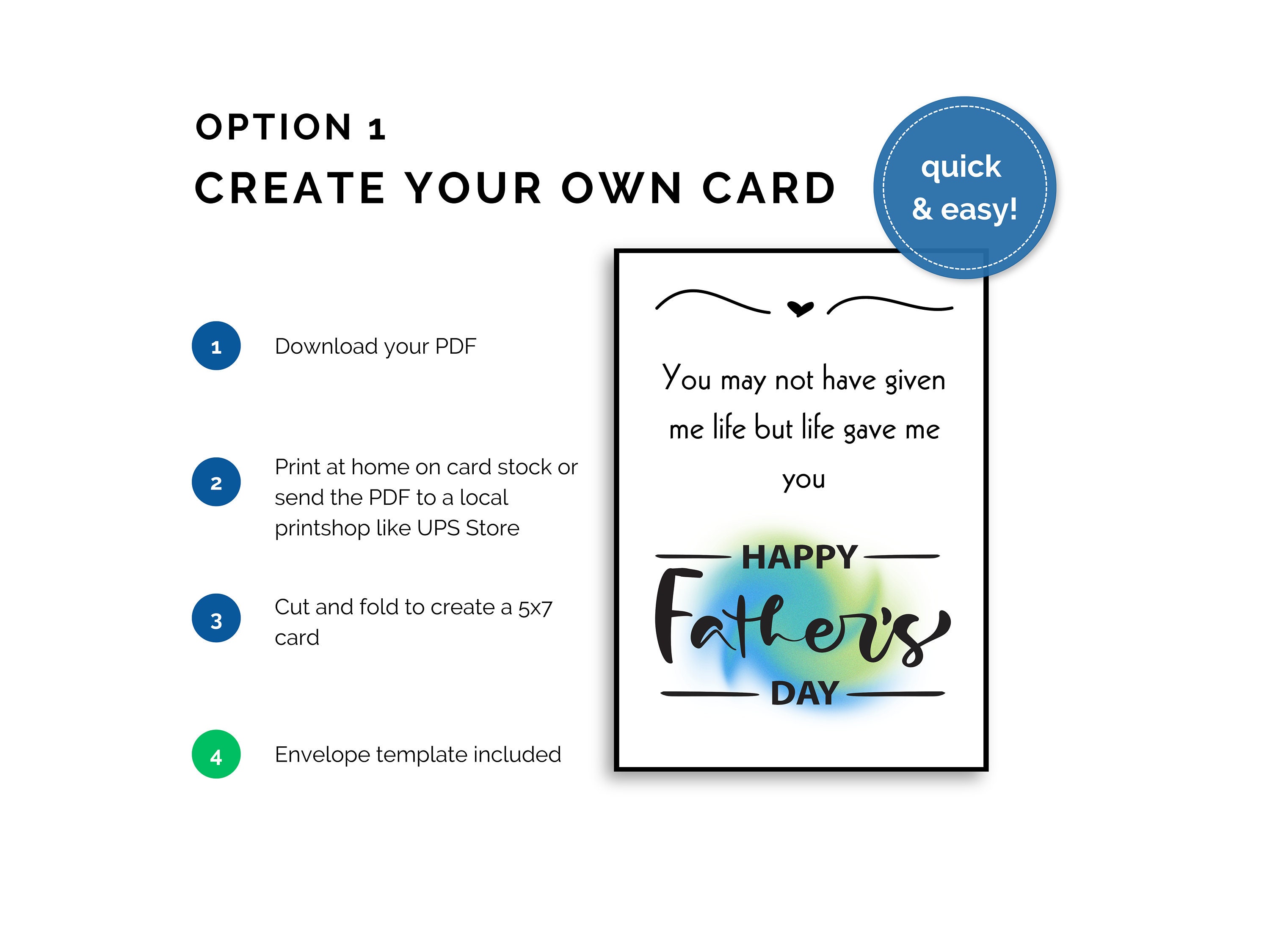 Printable Stepdad Father's Day Card Printable Father's Day Card for ...