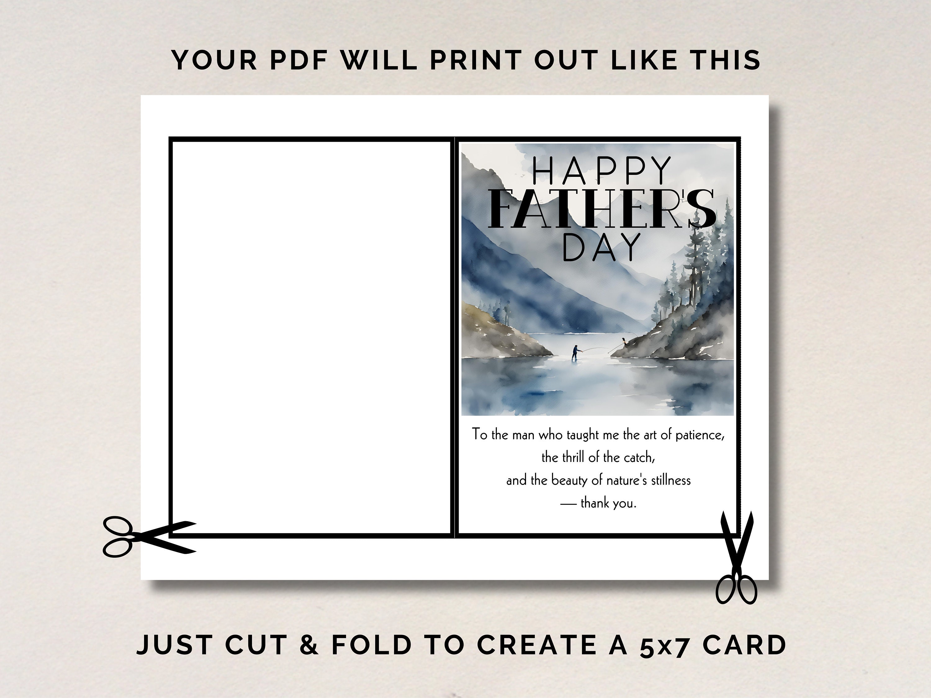 Printable Father's Day Card for a Fisherman; Instant Download Happy ...