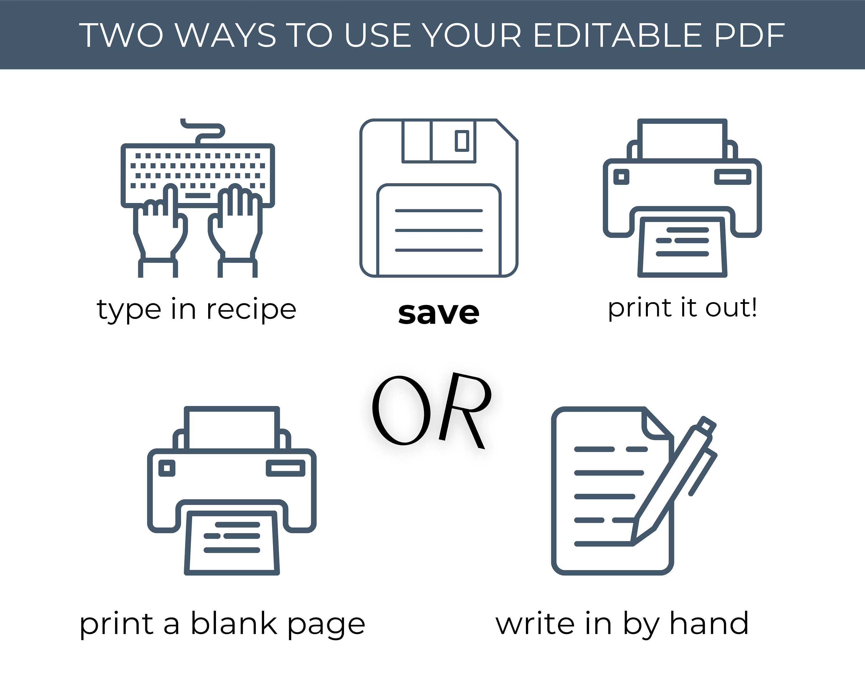 Editable Recipe Page Bundle - Fillable Cookbook Pages - Personalized ...