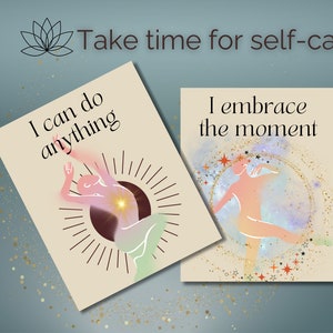 24 Affirmation Cards Printable: Positive Quotes for Self Care - Etsy