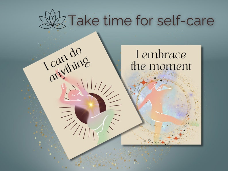 24 Affirmation Cards Printable: Positive Quotes for Self Care - Etsy