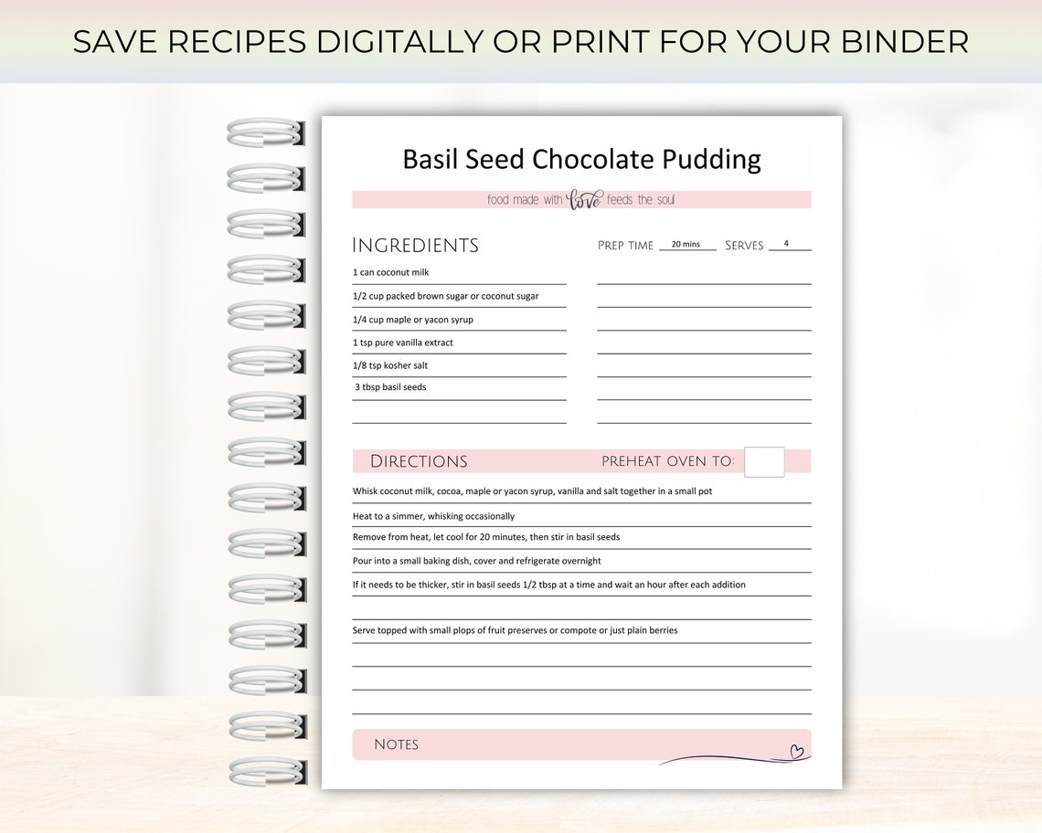 Editable Recipe Page Bundle - Fillable Cookbook Pages - Personalized ...