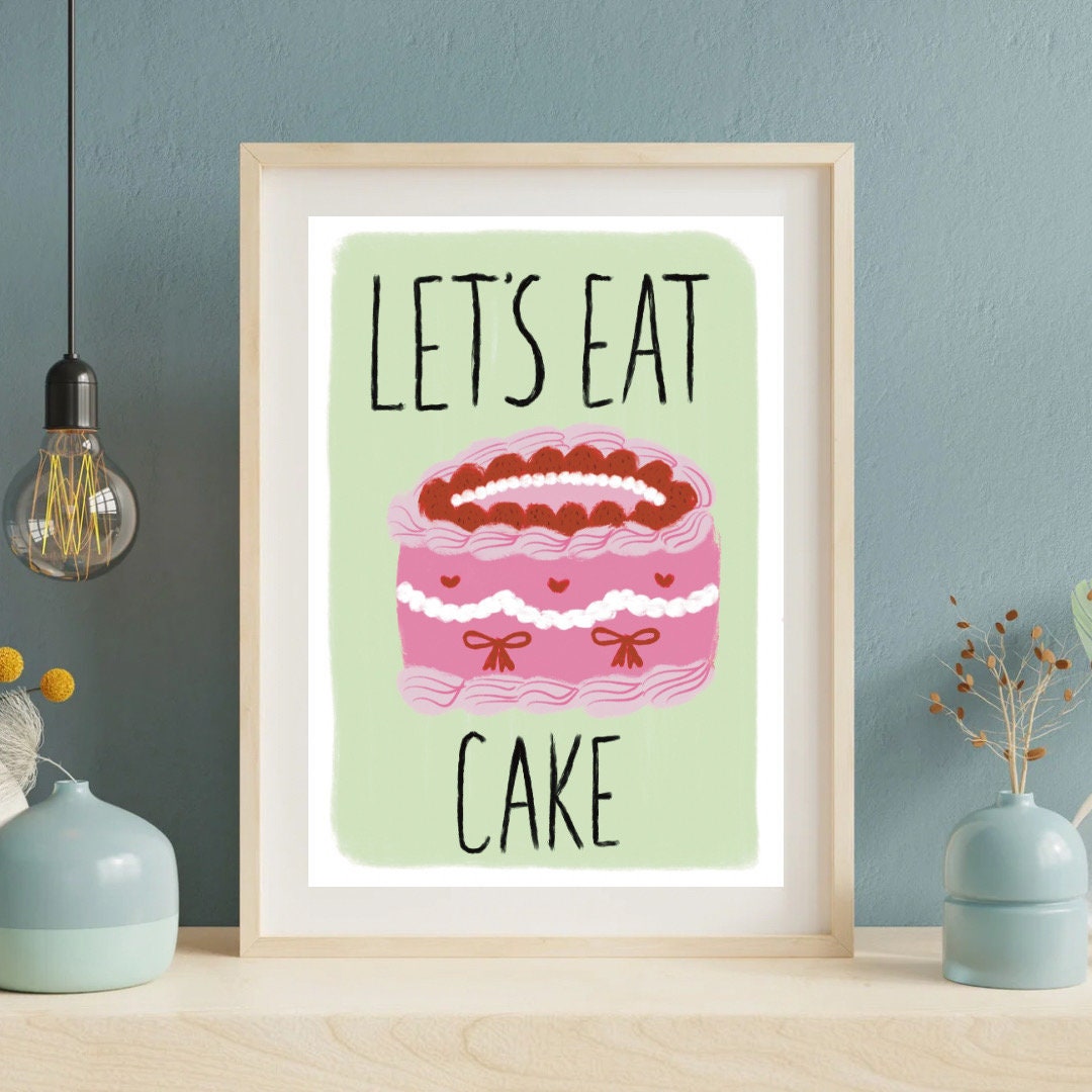 Lets Eat Cake A4 Art Print - Etsy