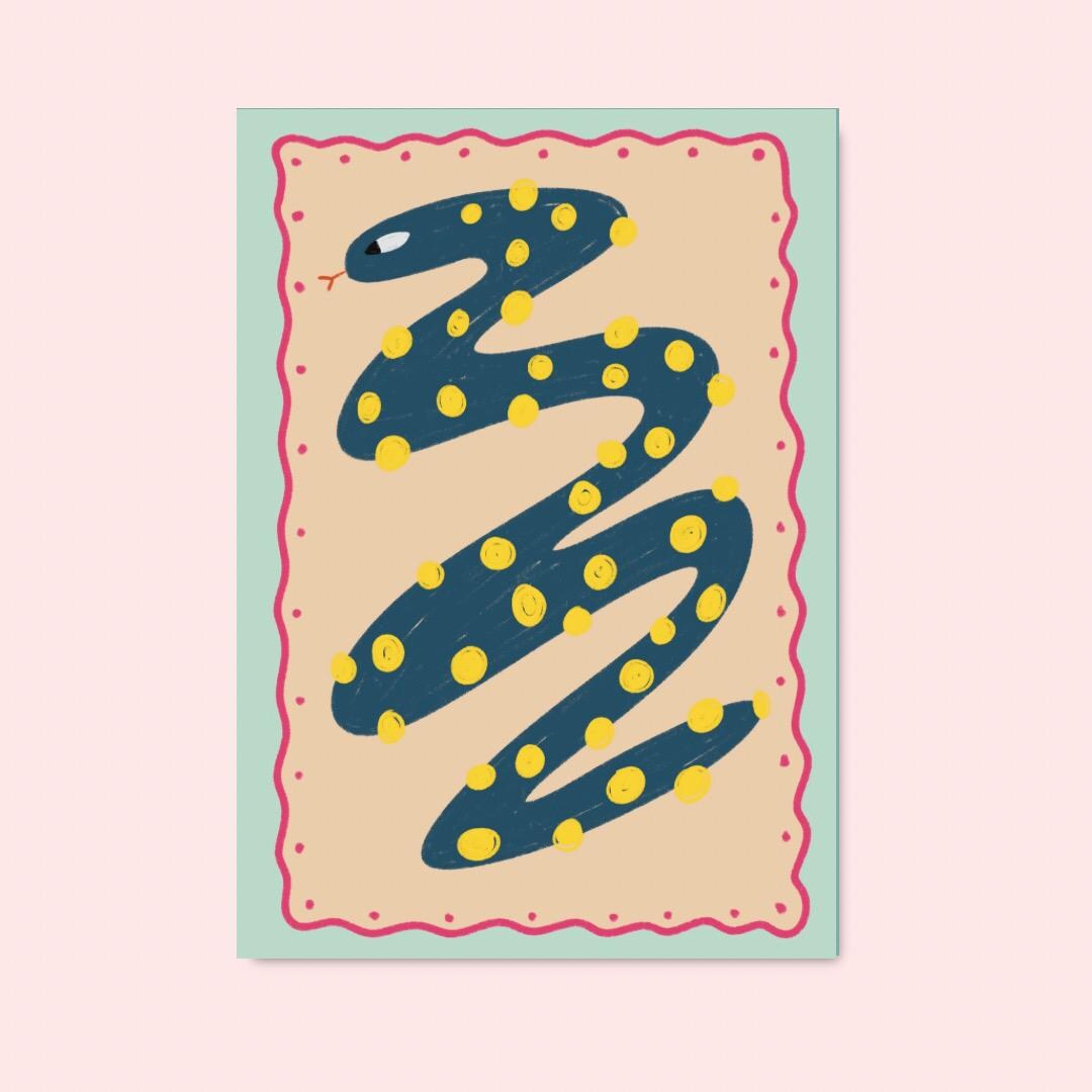 Wiggly Snake | A4 Art Print - Etsy