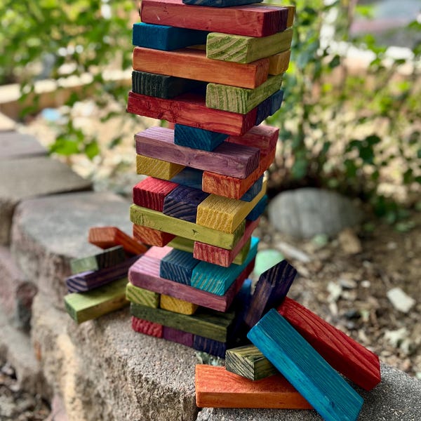 Rainbow Jenga - Etsy