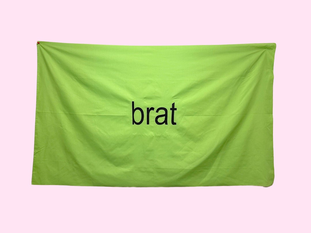Brat Wall Hanging, Lime Green Sign for Room Decor or Brat Summer Party ...