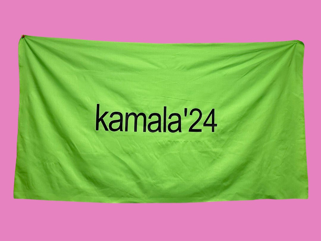 Kamala Brat Flag 2024 Election Banner Lime Green Cloth Sign for Brat ...