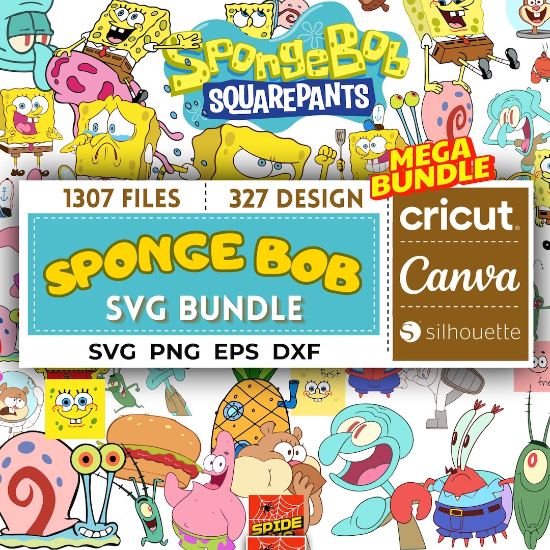 Sponge Bob SVG Bundle, Sponge Bob PNG, Sponge Bob Clipart, Sponge Bob ...
