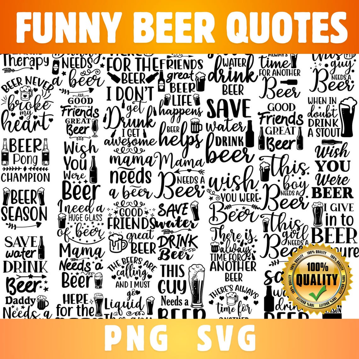 41 Beer Quotes SVG Bundle, Beer Mug SVG, Funny Beer Sayings SVG, Cut ...