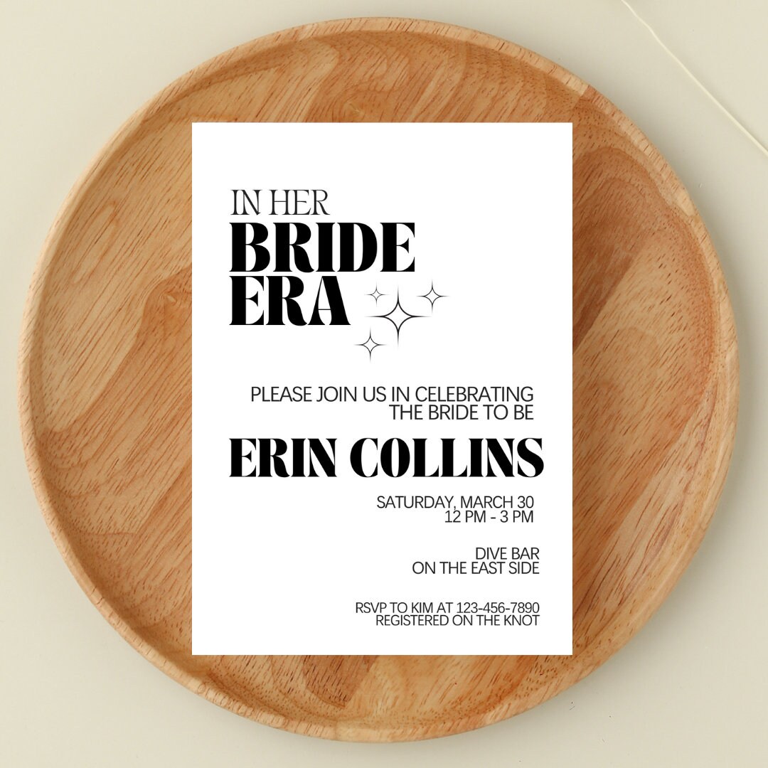 Editable in Her Bride Era Invitation, Eras Invitation, Taylor Swift ...
