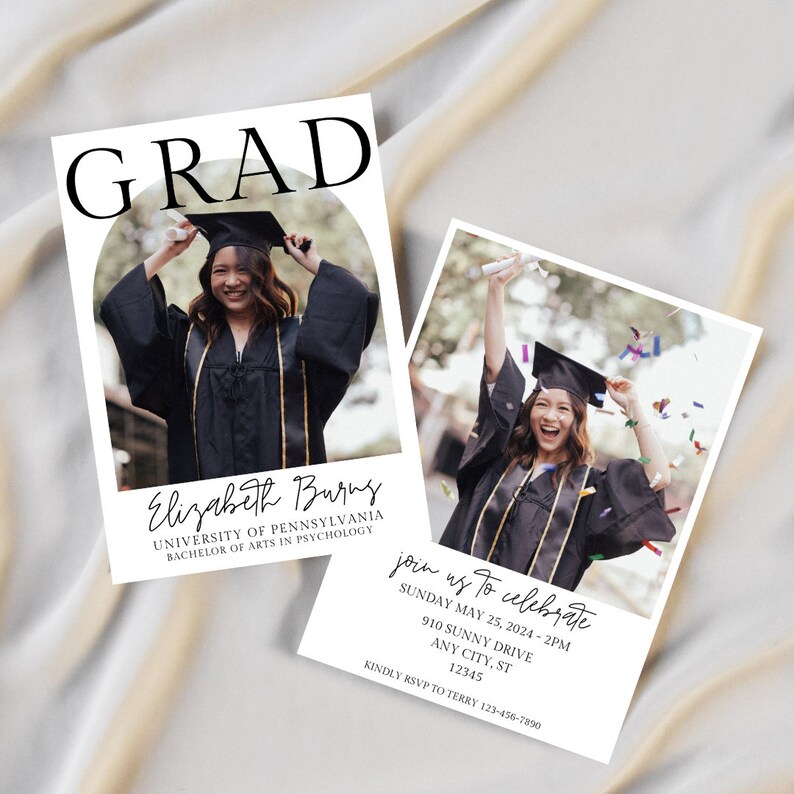 Simple Graduation Invitation, 2024 Grad Party Invite, Digital Download ...