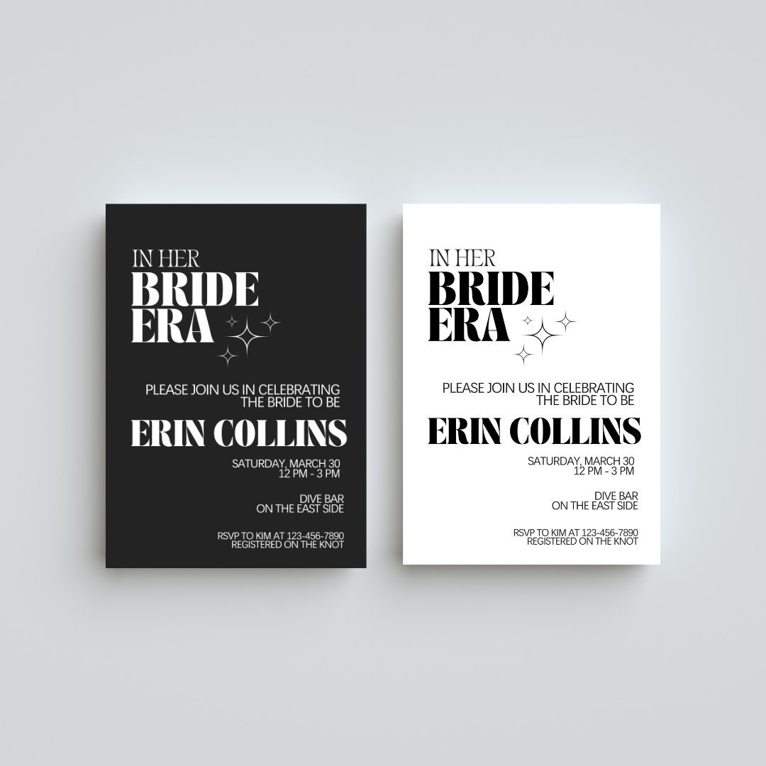 Editable in Her Bride Era Invitation, Eras Invitation, Taylor Swift ...