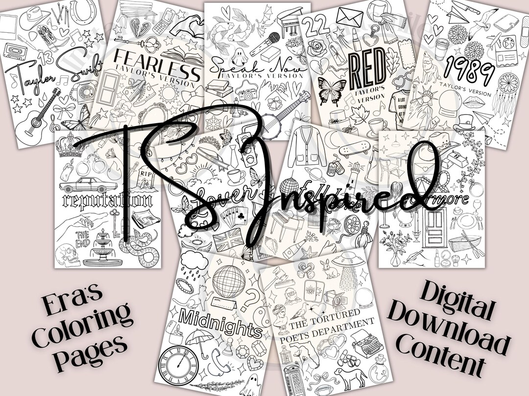 Eras-inspired Coloring Book: 11 Printable Pages (digital Download) - Etsy
