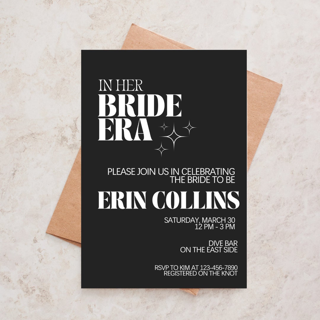 Editable in Her Bride Era Invitation, Eras Invitation, Taylor Swift ...