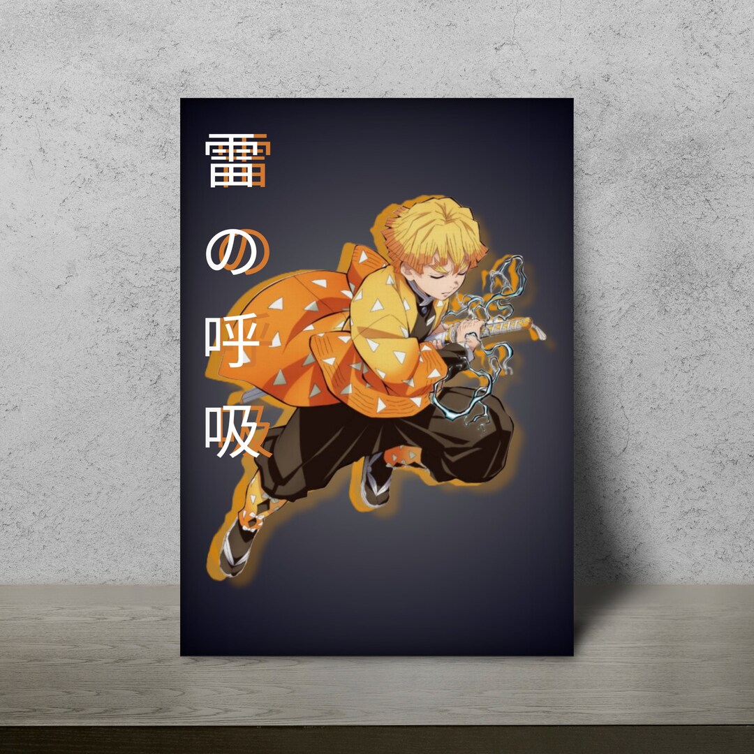 Demon Slayer Anime Poster Zenitsu Agatsuma Wall Art Home Decoration ...