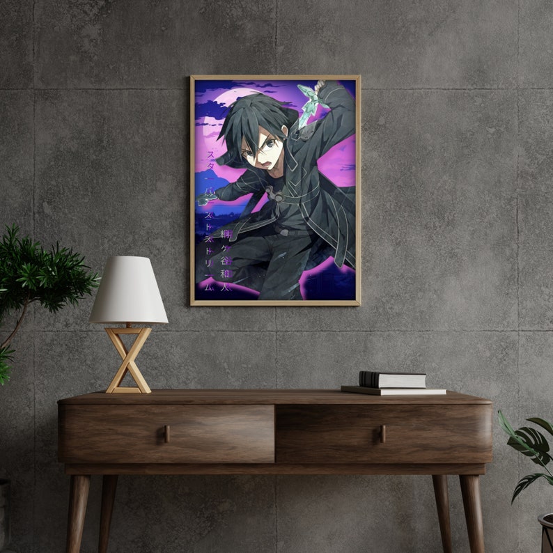 Sword Art Online Anime Poster Kirito Poster Wall Art Home Decoration ...