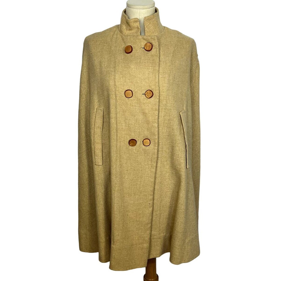 1960s Tan Cape Neutral Coat Open Size Vintage - Etsy
