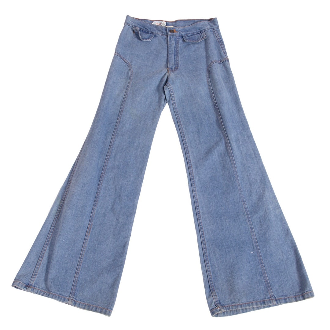 1970s Bell Bottom Jeans | Denim | Lightwash | Waist 30" | Cotton ...