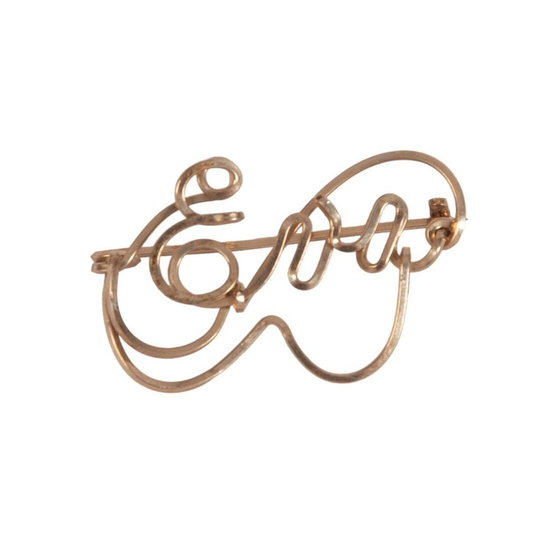 1940s "eva" Pin | Gold Tone | Name Pin | Vintage - Etsy