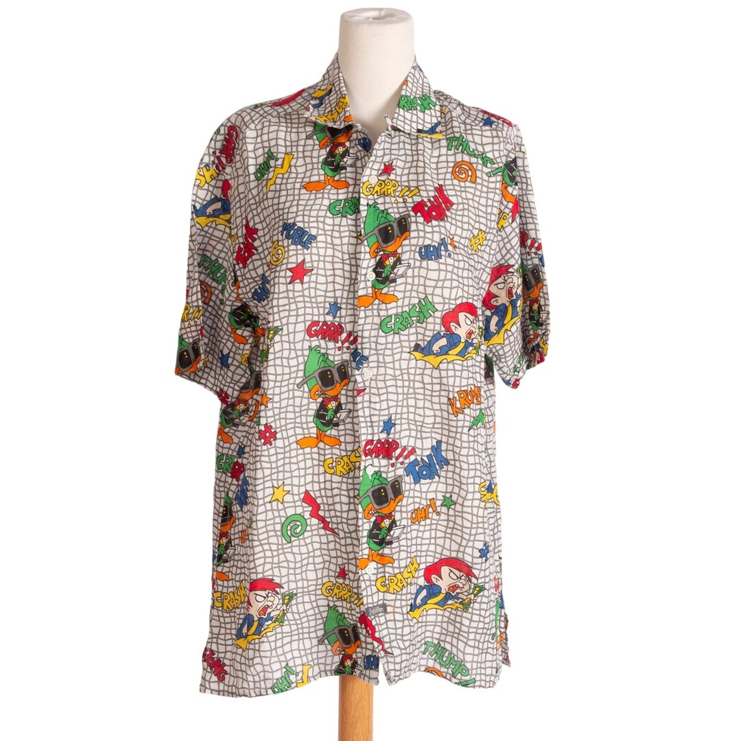 1980s Plucky Duck Button Down | Chest 44" | Warner Bros | Novelty ...