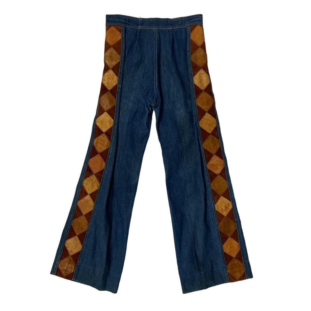 1970s Bell Bottoms | Denim | Leather Insert | Pants | Jeans | Vintage ...