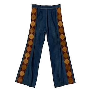 1970s Bell Bottoms | Denim | Leather Insert | Pants | Jeans | Vintage ...