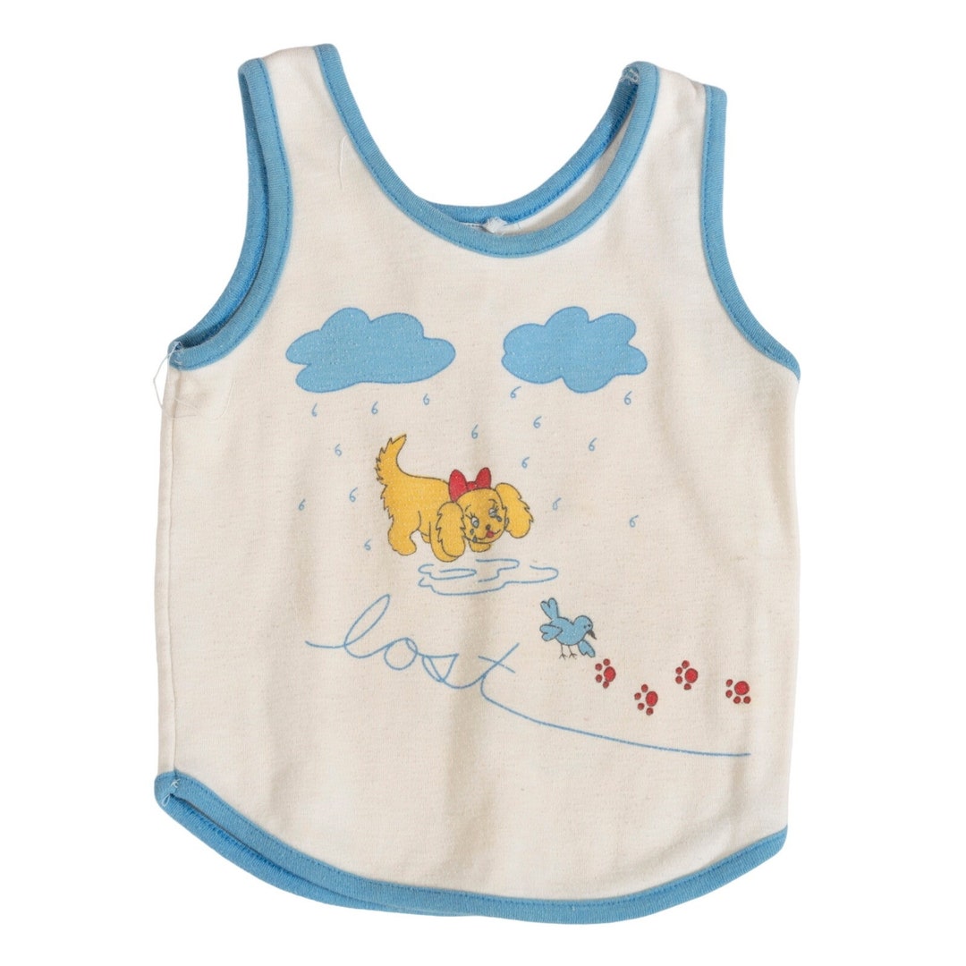 1970s Kids Puppy Tank Top | Chest 22" | Lost and Found Dog | Size 5 ...