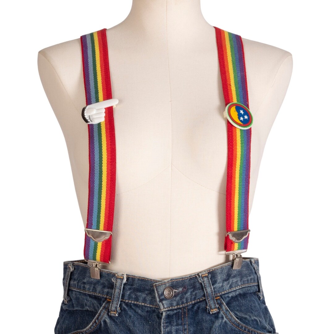 1980s Rainbow Suspenders One Size Vintage Etsy