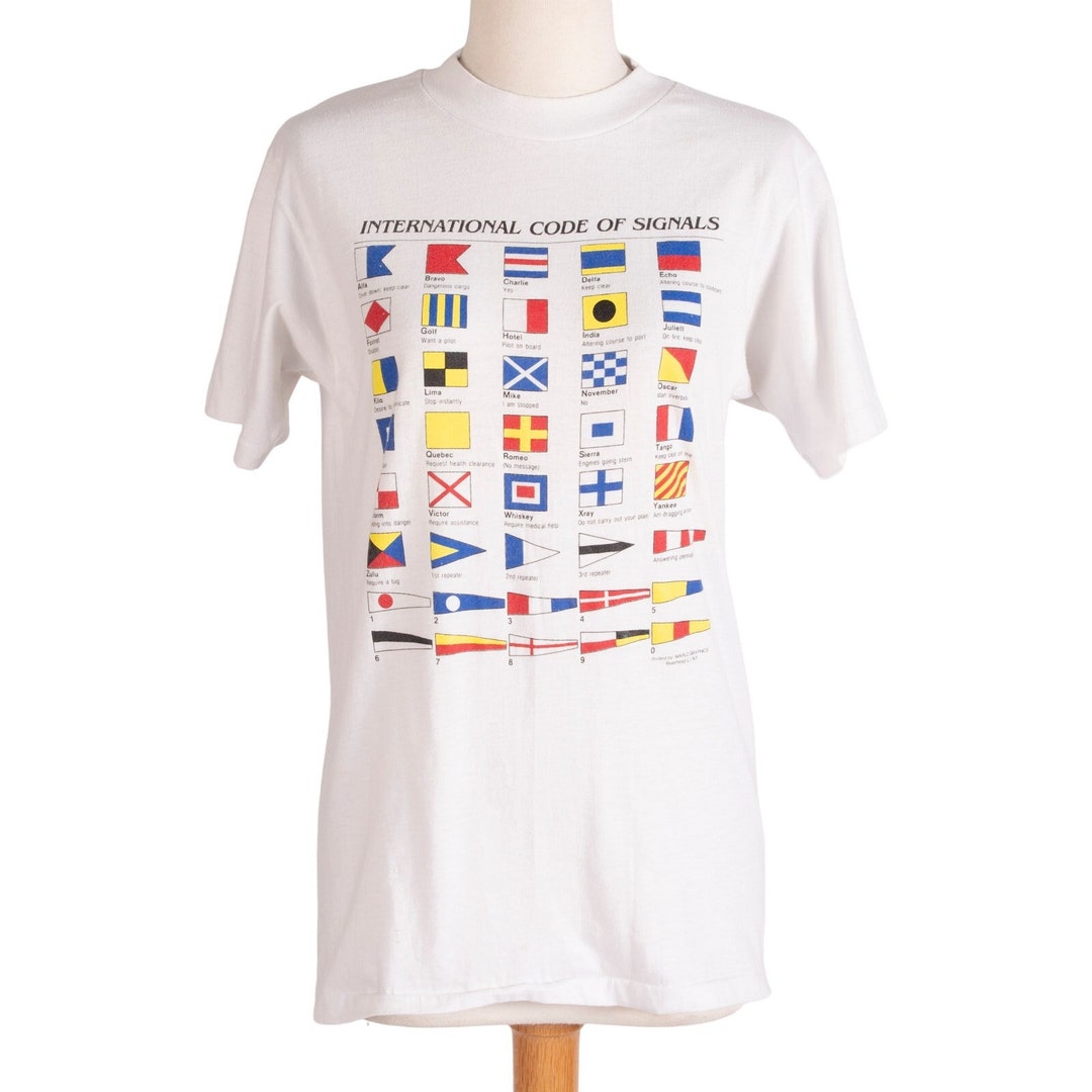 1980s Code of Signals Tee | Chest 36" | Vintage - Etsy