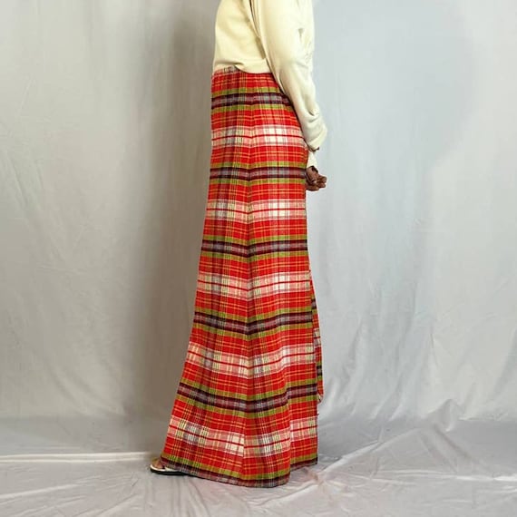 1960s Plaid Elephant Bell Bottoms | XXS-Small | Waist… - Gem