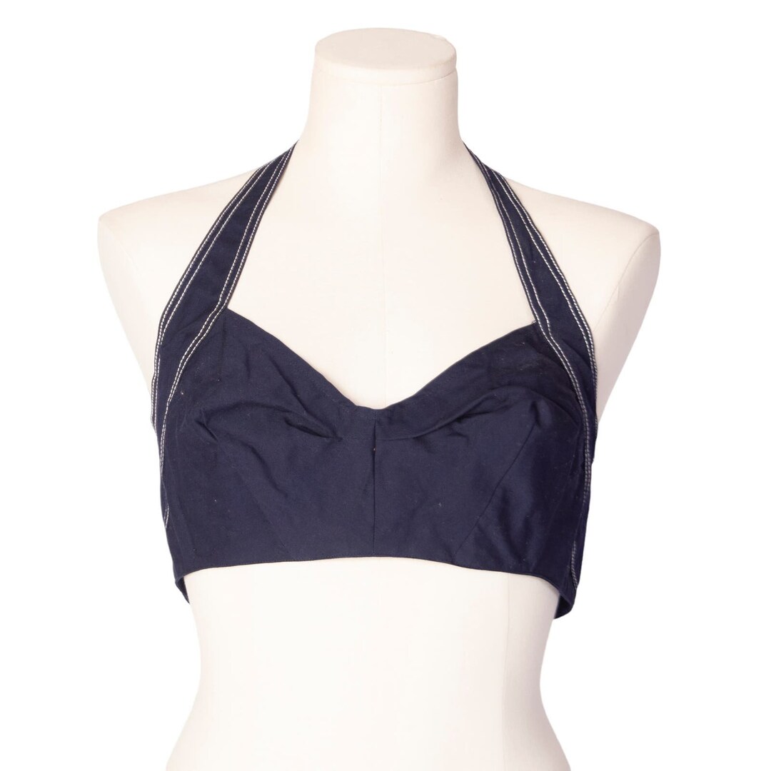1950s Navy Halter Bra Top | Bust 36" | Vintage - Etsy