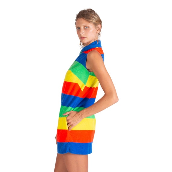 1960 Catalina Rainbow Stripe Mini Dress | Bust 36" | … - Gem