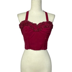 1950s Bustier Halter Top Maroon Bust 34 Waist 26 VTG Vintage - Etsy