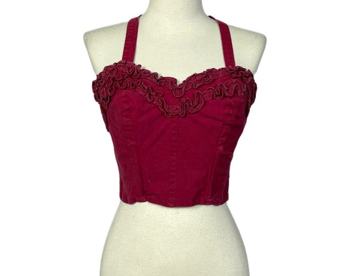 1950s Bustier Halter Top | Maroon | Bust 34 | Waist 26 | VTG Vintage - Etsy