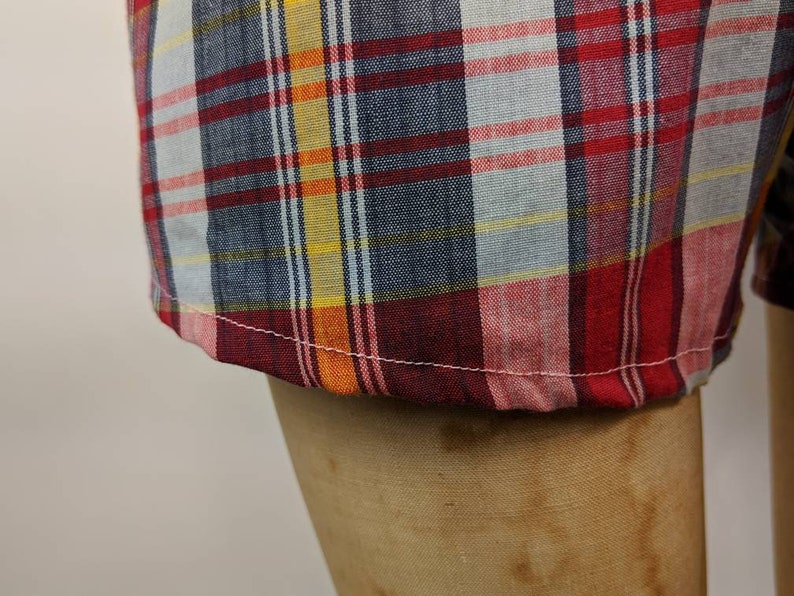 1950s Red Plaid Pin up Shorts Women's Size Extra Small | Etsy