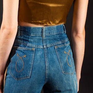 70s Rare Rumble Seats Denim Jeans| Waist- 28| Hip- 17.5| Inseam- 34 ...