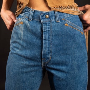 70s Rare Rumble Seats Denim Jeans| Waist- 28| Hip- 17.5| Inseam- 34 ...