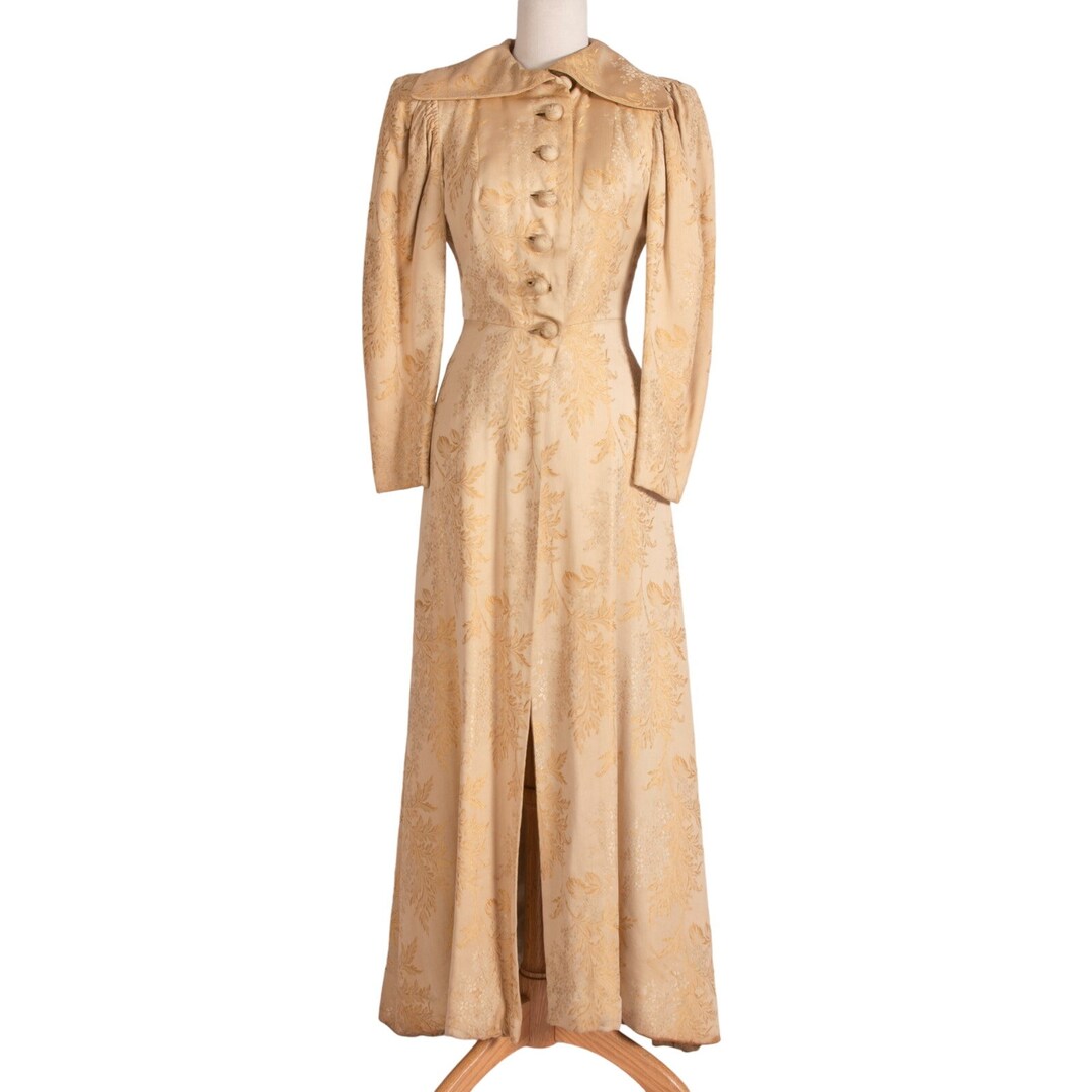 1940s Gold Brocade Coat | Bust 32" | Princess Cut | Vintage - Etsy