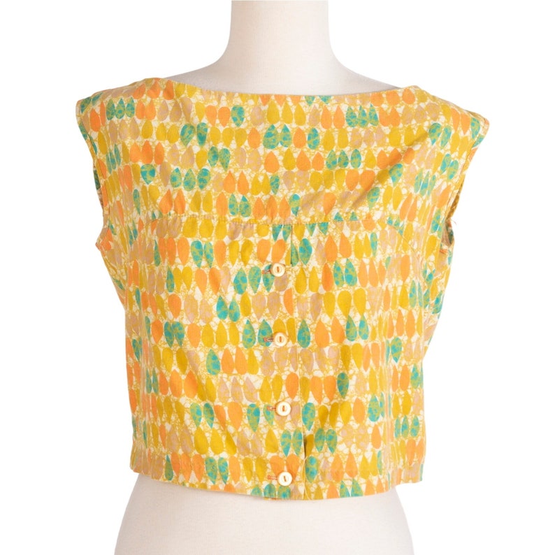 1960s Carrot Crop Top | Bust 38" | Cotton | Summer | Vintage - Etsy